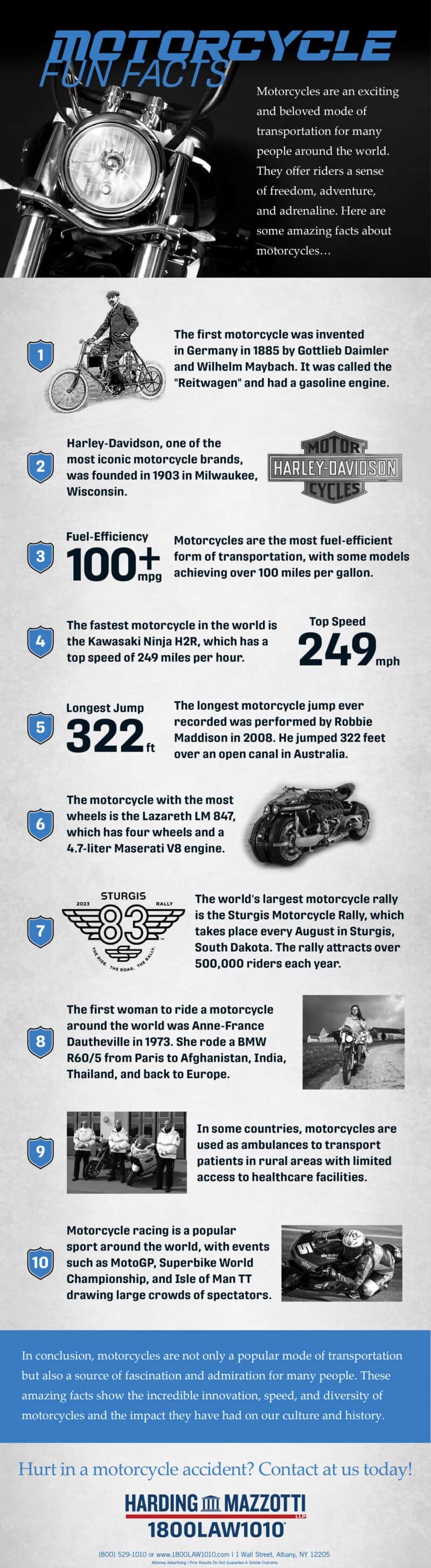 Infographic: Motorcycle Fun facts - Harding Mazzotti, LLP